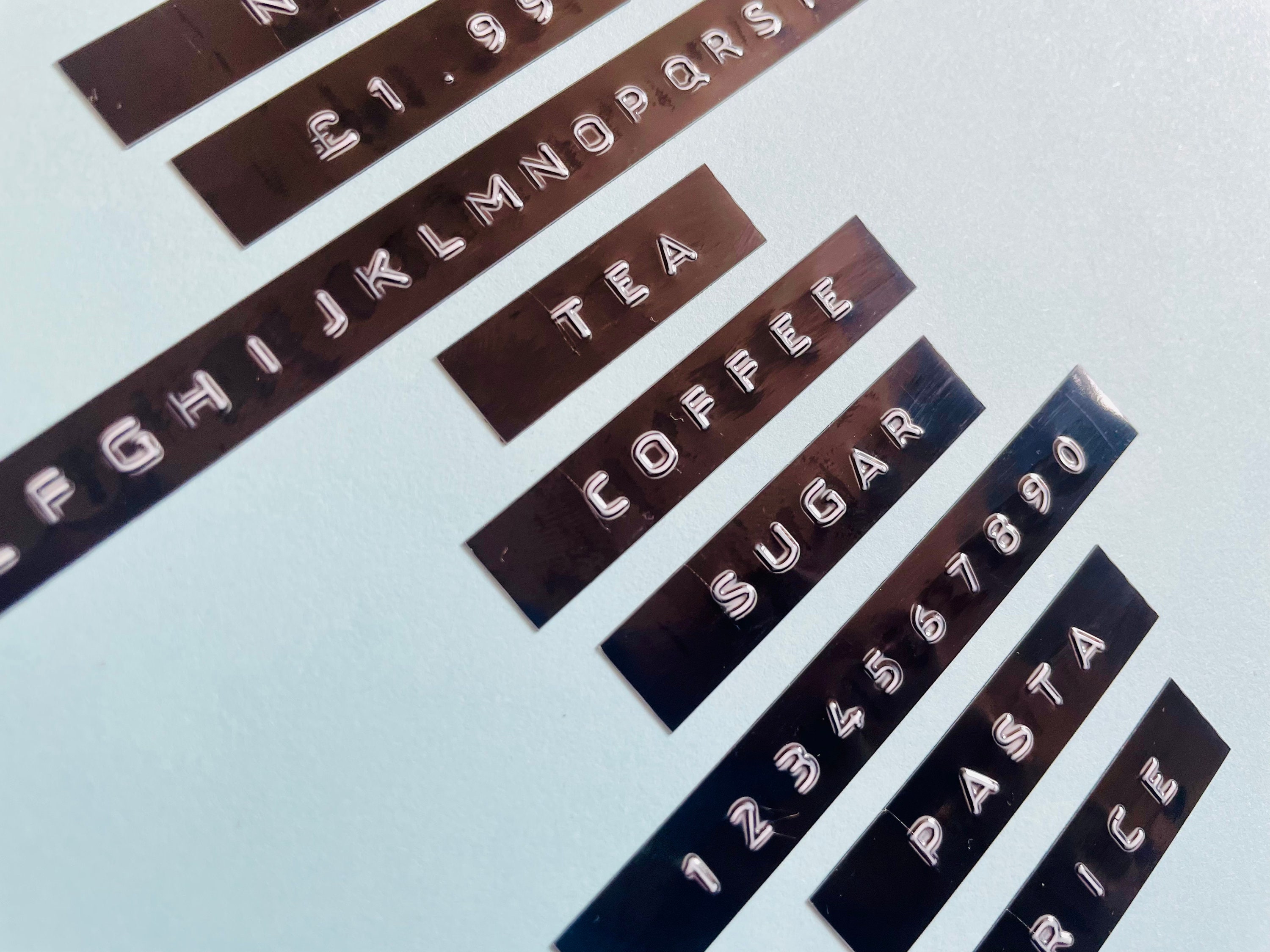 Custom Embossed Labels Custom Name Labels Typewriter Style Embossed ...