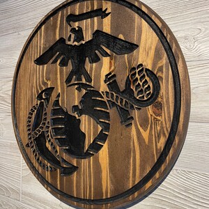 Custom Carved Bar Sign Marines Round Wood Sign Gift for Him Bar Decor ...