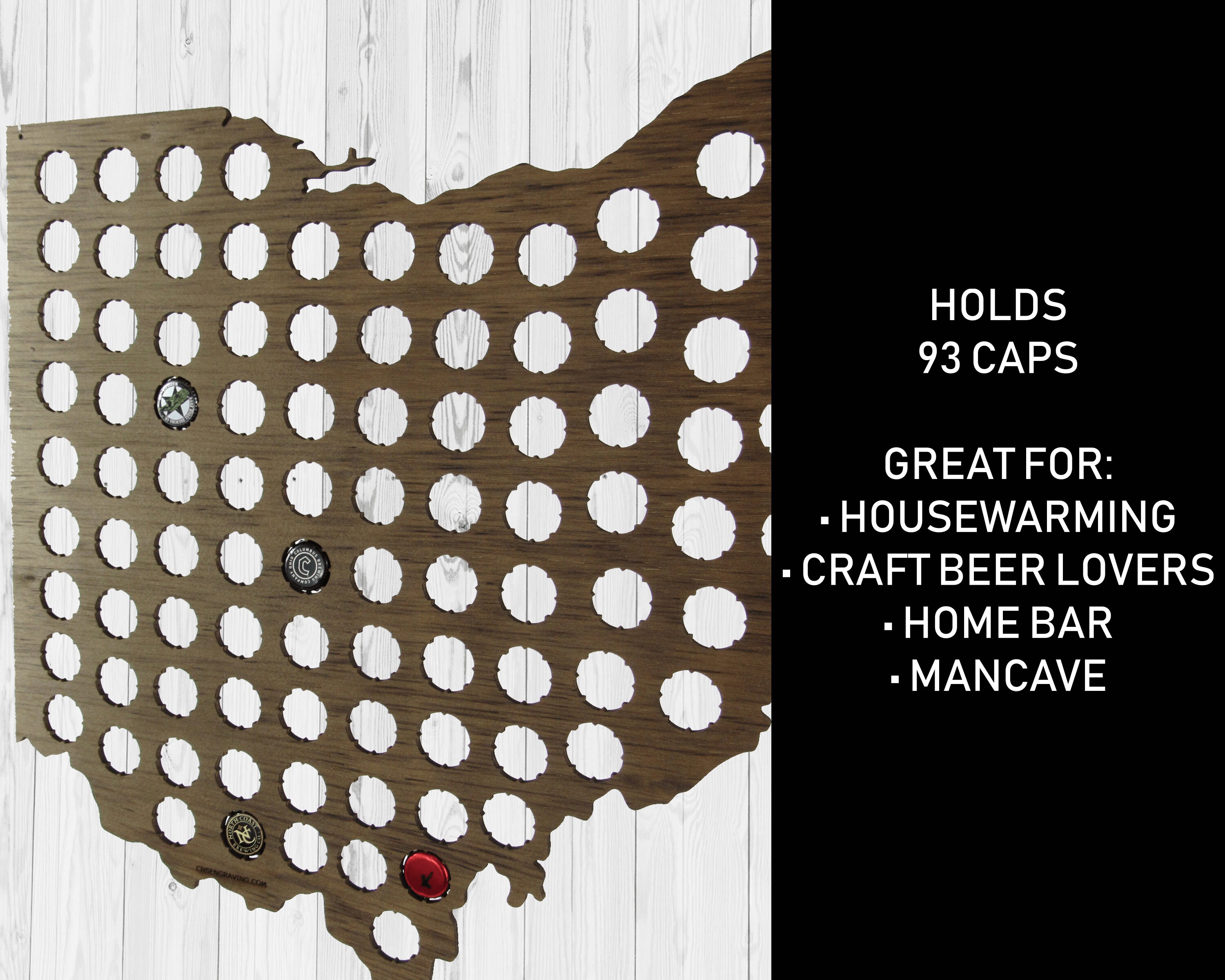 Ohio State Map Bottle Cap Art Bottle Cap Holder | Etsy