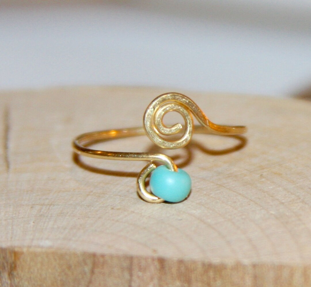 Turquoise Toe Ring, Adjustable Toe Ring, Knuckle Ring, Midi Ring ...