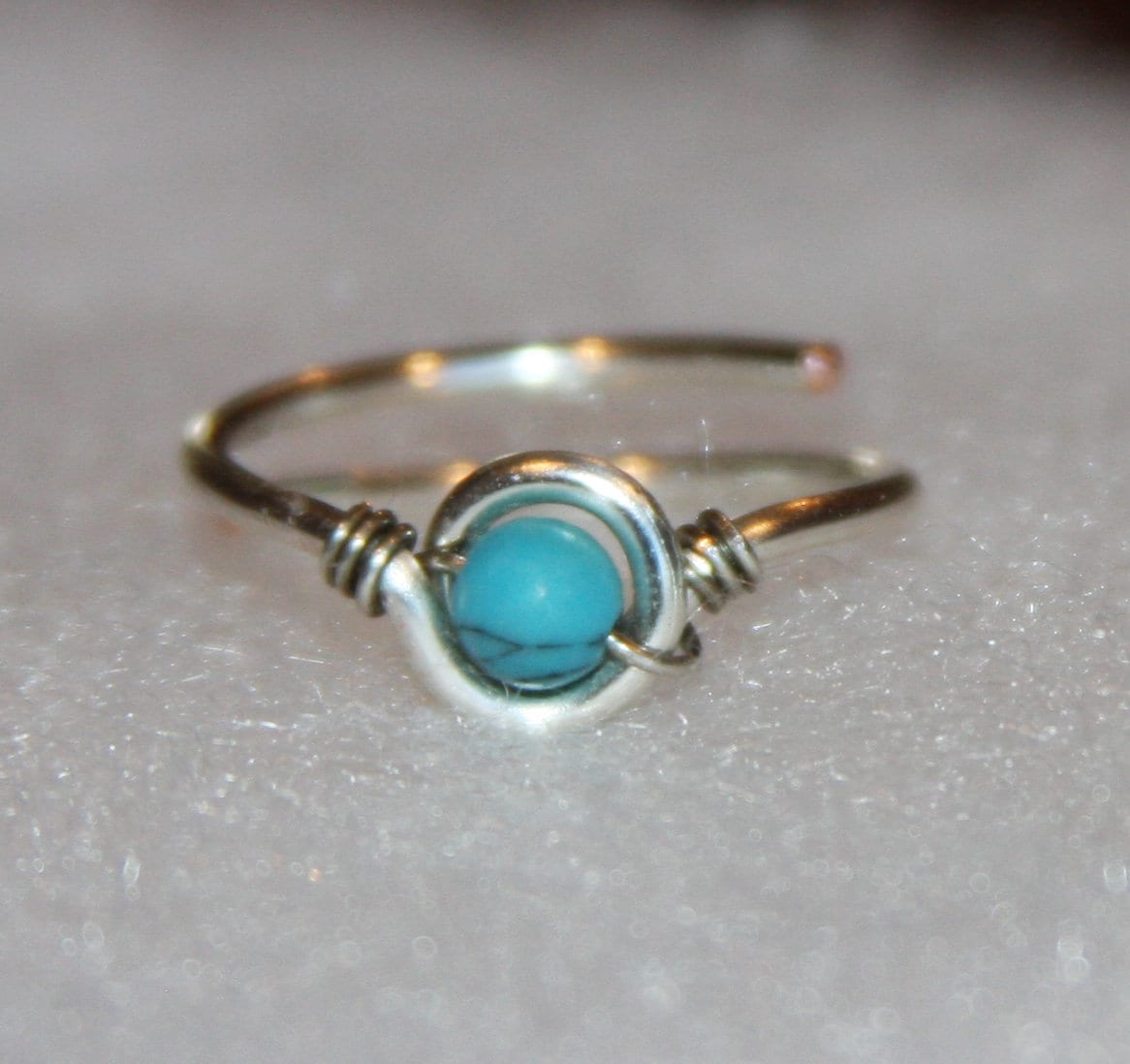 Turquoise Toe Ring, Adjustable Toe Ring, Knuckle Ring, Midi Ring ...
