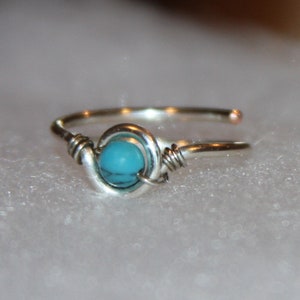 Turquoise Toe Ring, Adjustable Toe Ring, Knuckle Ring, Midi Ring ...