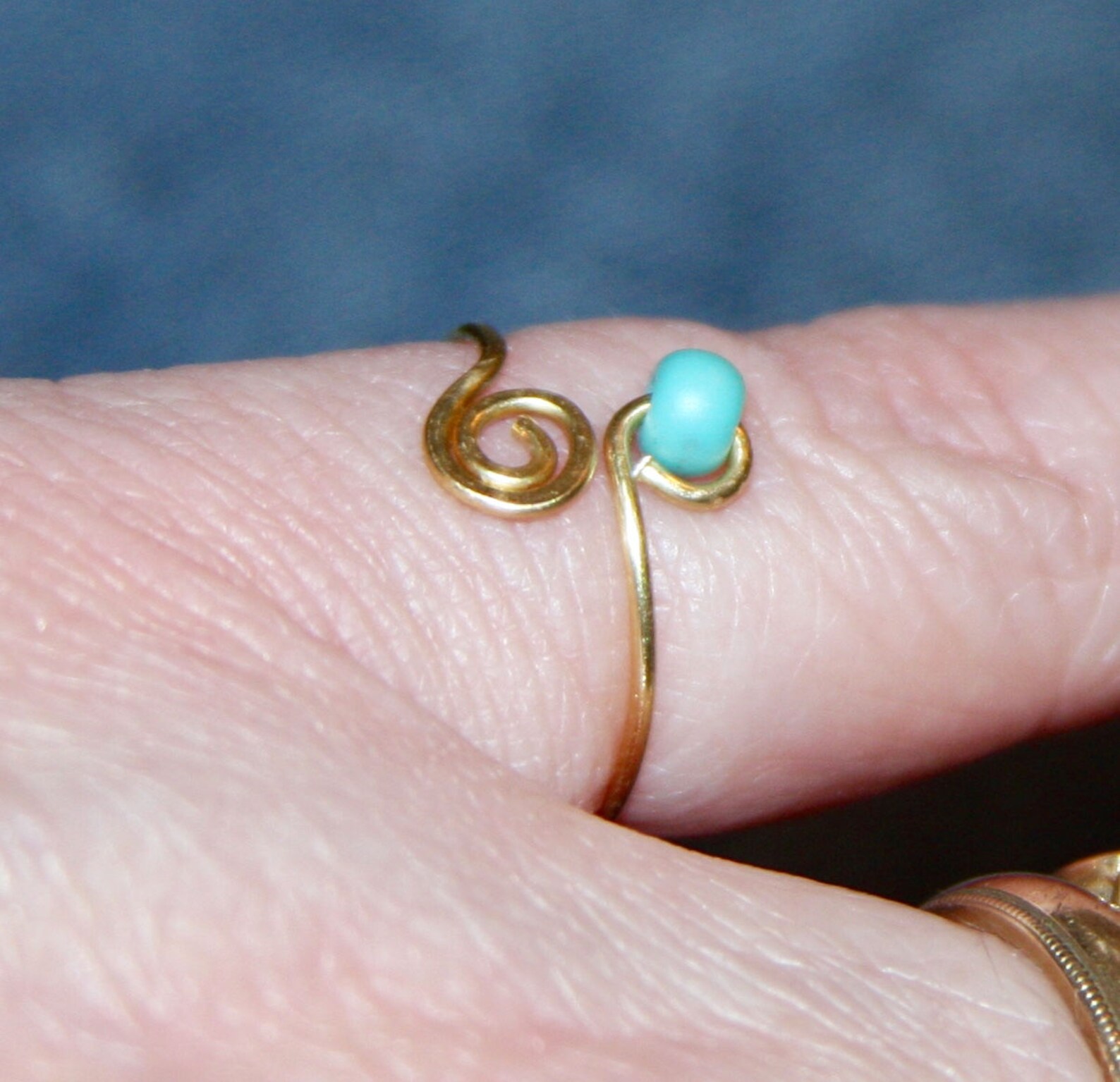 Turquoise Toe Ring Adjustable Toe Ring Knuckle Ring Midi - Etsy