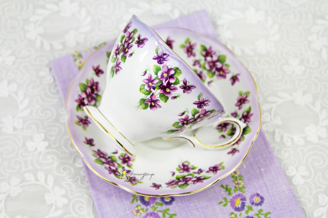 Royal Albert Jennie Dainty Dina Series Violets Tinged Purple Floral ...
