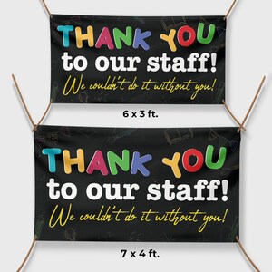 Thank You Staff Banner | Custom School Appreciation Week Sign | Vinyl ...