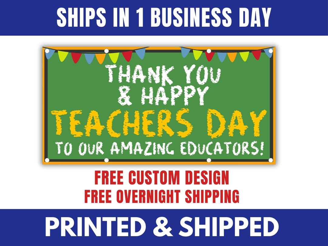 Teacher Appreciation Banner Thank You Teacher Vinyl Banner Chalkboard ...
