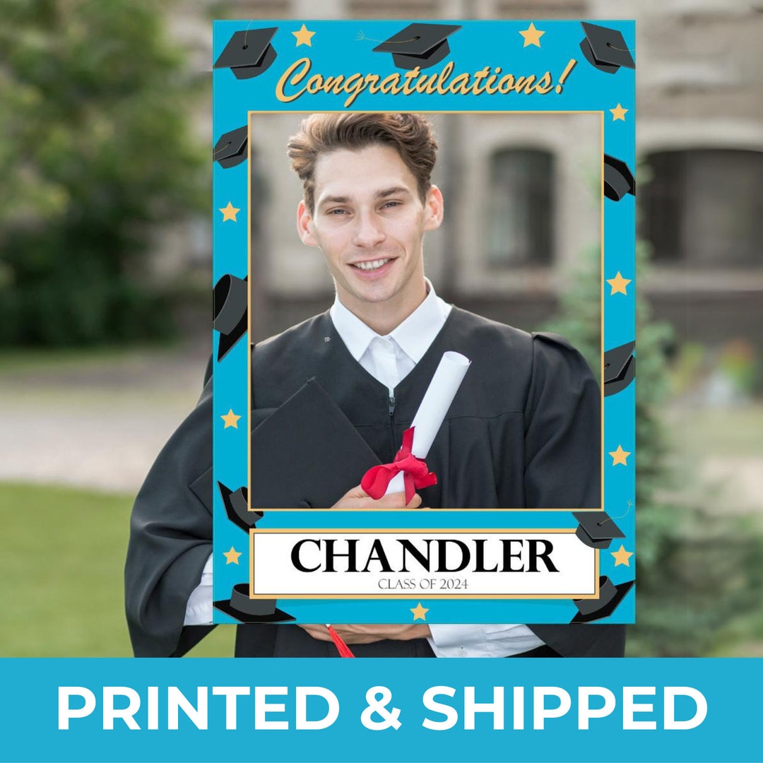 Blue Graduation Frame Custom Graduation Party Backdrop Idea ...