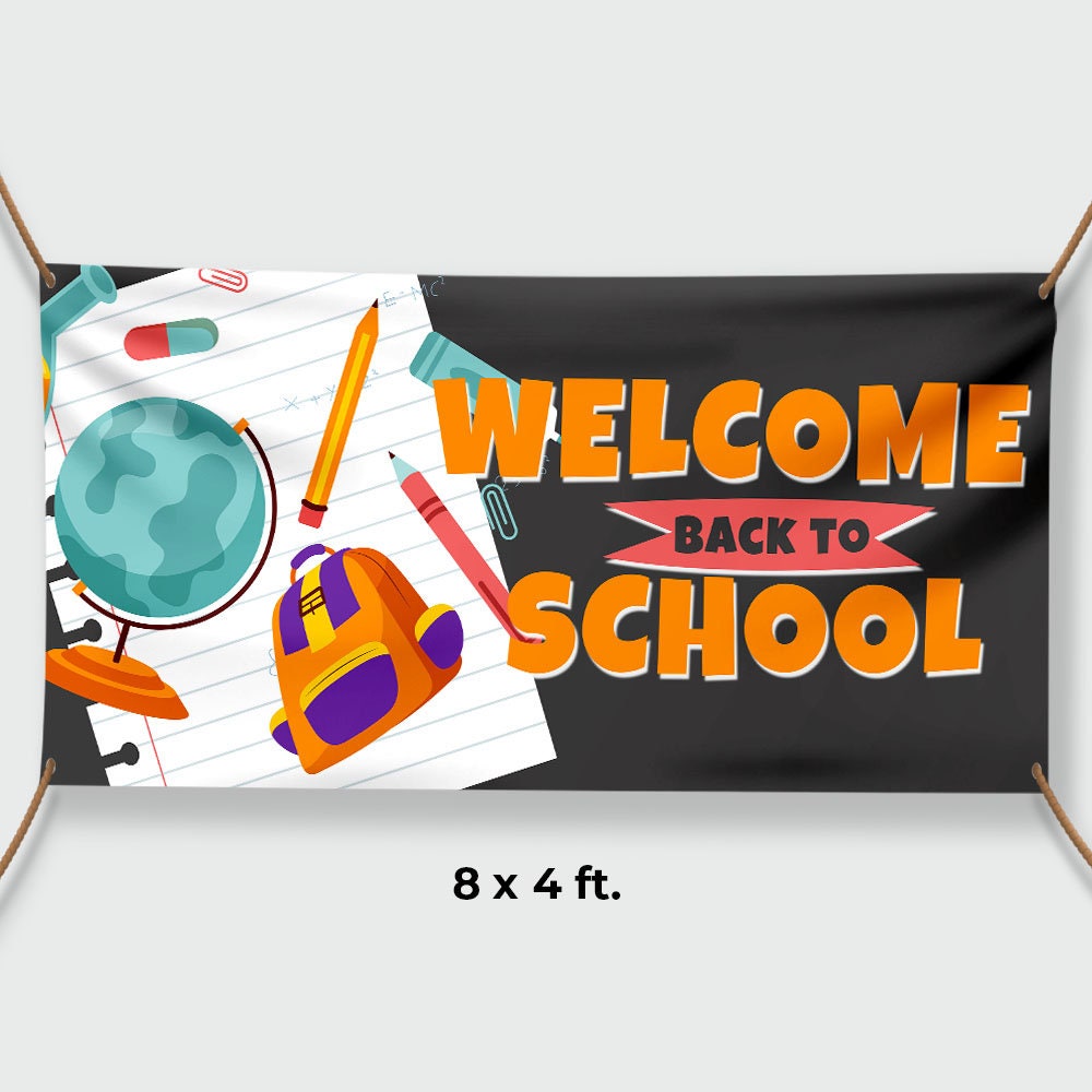 Welcome Back to School Banner Custom Banner Sign Welcome Back | Etsy