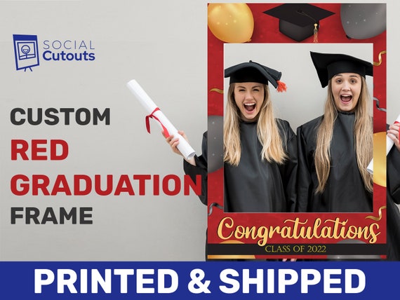 Red Graduation Selfie Frame Customized Congratulations Banner - Etsy