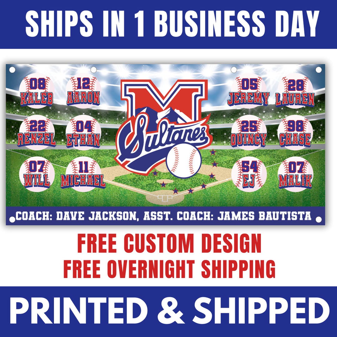 Baseball Banner Sports Team Banner Softball Team Banner Little League ...