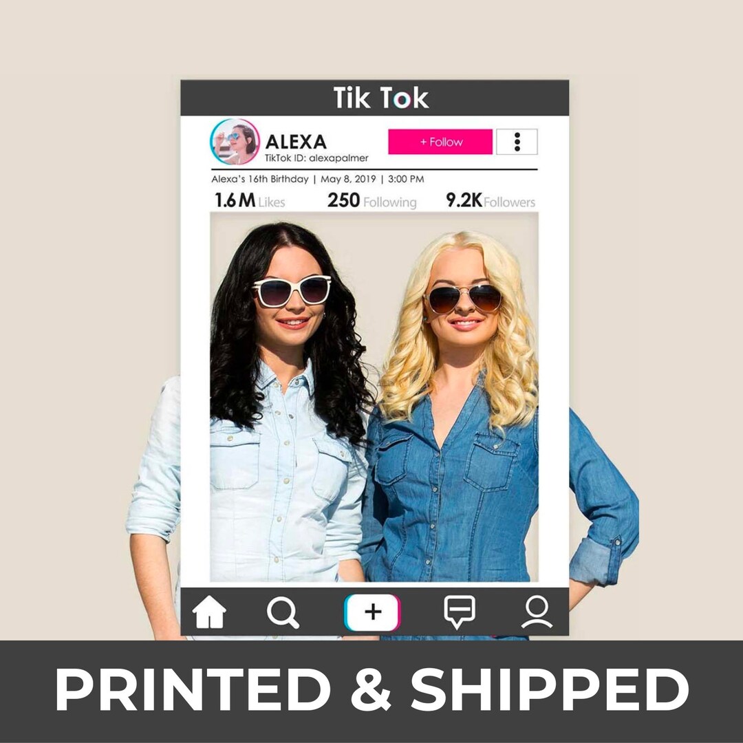 Tiktok Frame | Customized Selfie Frame | Printed Photo Booth Prop ...