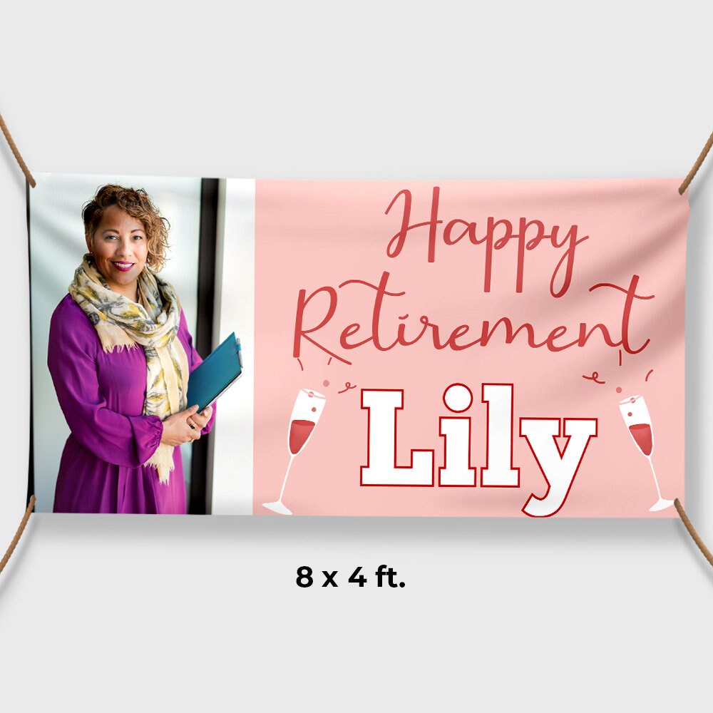Retirement Vinyl Banner | Personalized Printed Outdoor Party Decoration ...