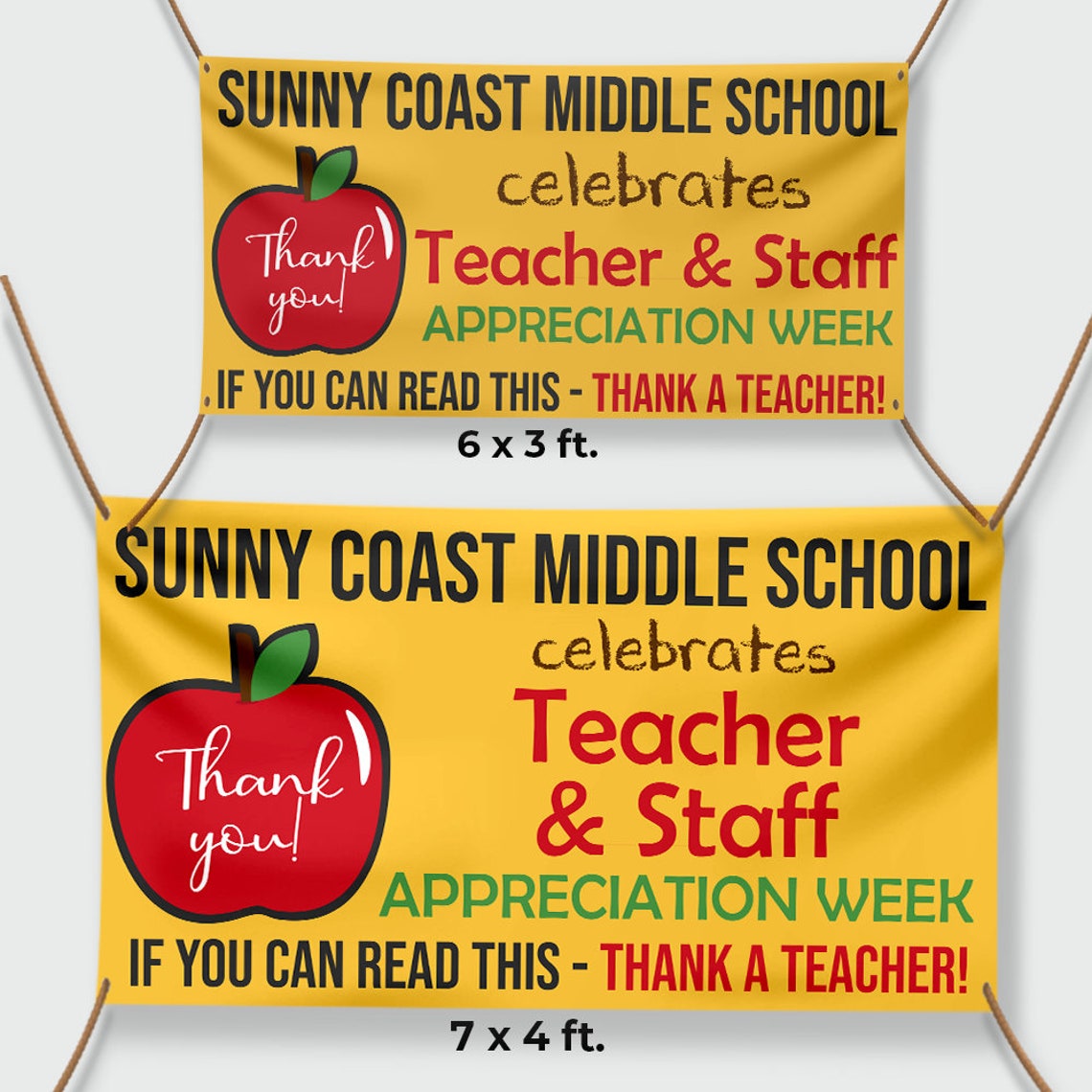 Teacher Appreciation Banner Thank You Teacher Vinyl Banner | Etsy