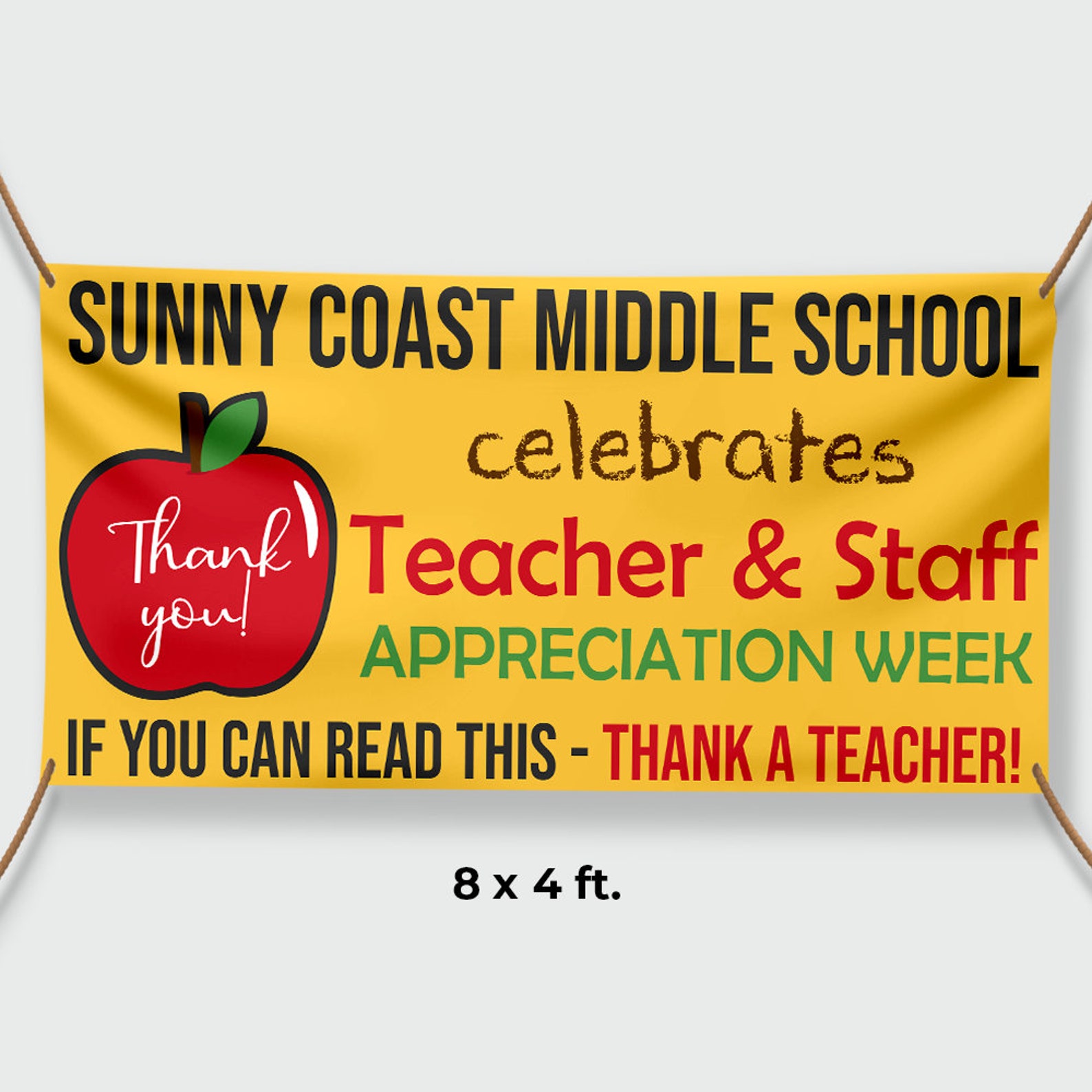 Teacher Appreciation Banner Thank You Teacher Vinyl Banner | Etsy