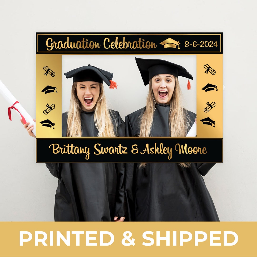 Custom Gold Graduation Frame | Graduation Party Selfie Frame ...