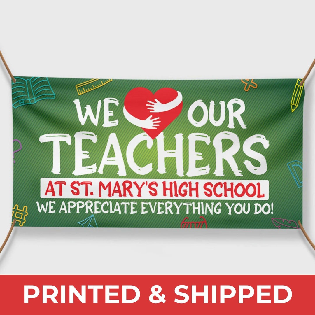 Teacher Appreciation Banner Staff Appreciation Banner Gift for Teachers ...