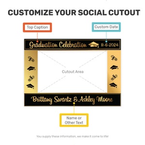 Custom Gold Graduation Frame | Graduation Party Selfie Frame ...
