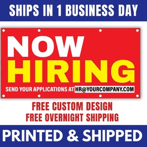Now Hiring Signage Now Hiring Banner Company Banner Company Hiring Sign ...