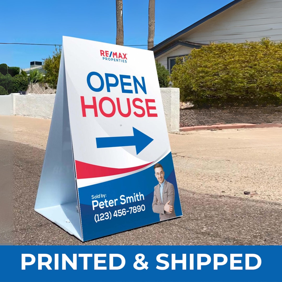 Remax Real Estate A Frame Props Customized Realtor A-frame Sign Open ...