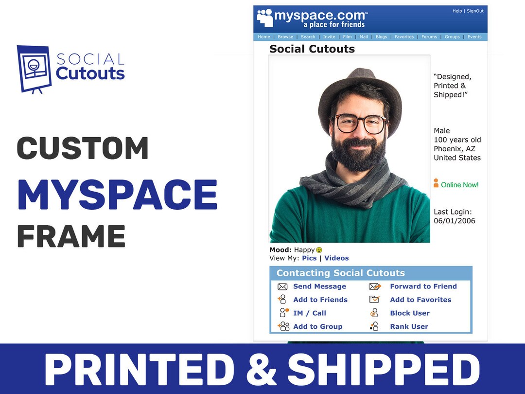 Myspace Selfie Frame Printed Coroplast Photo Booth Prop - Etsy