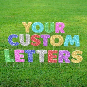 Glitter Lawn Letters Personalized Printed Yard Letter Birthday Outdoor ...