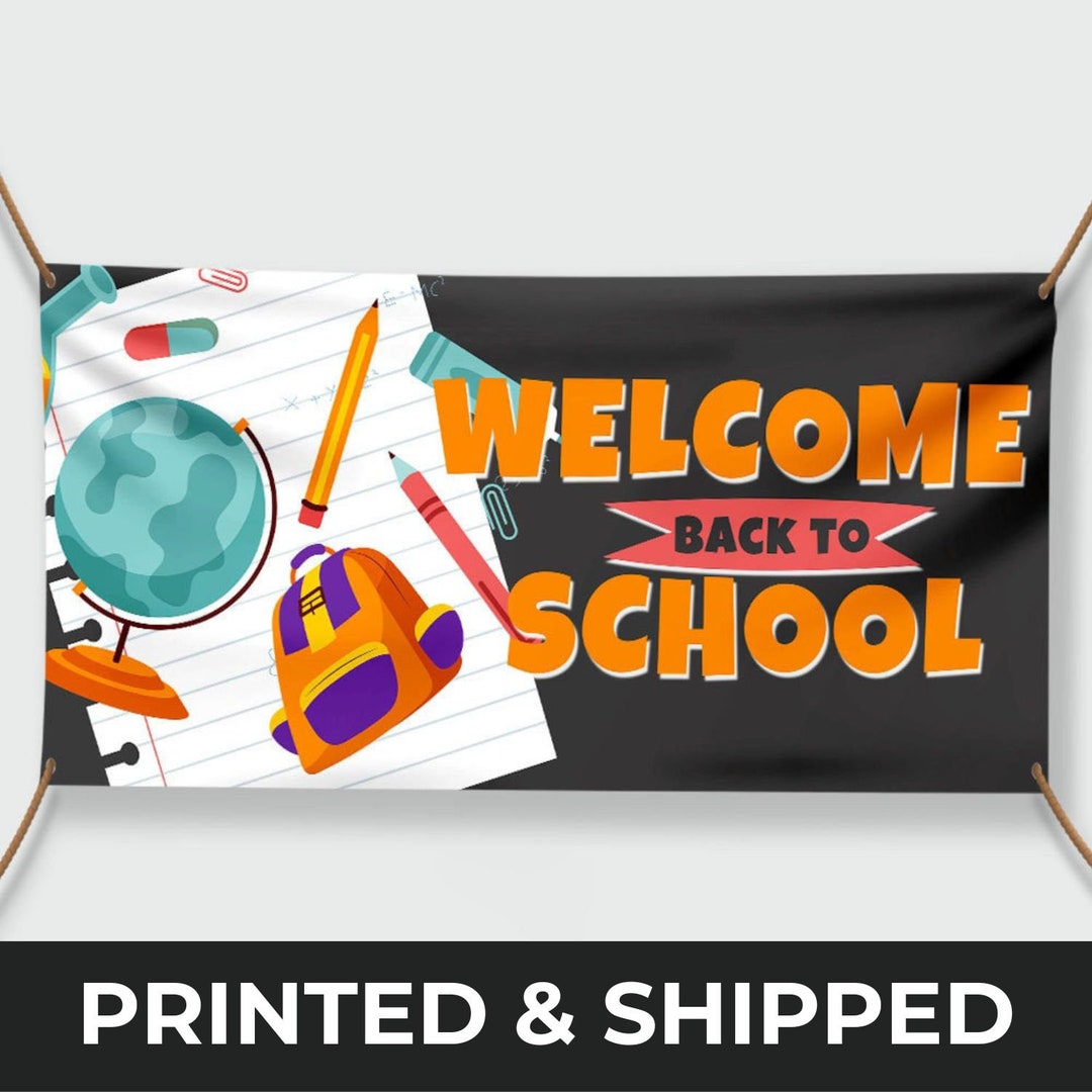 Welcome Back to School Banner Custom Banner Sign Welcome Back to School ...