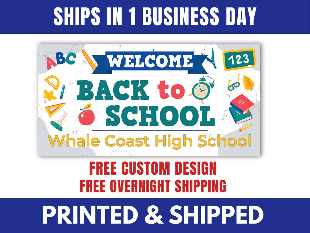 Back to School Banner Custom Banner Sign Welcome Back to School Banner ...