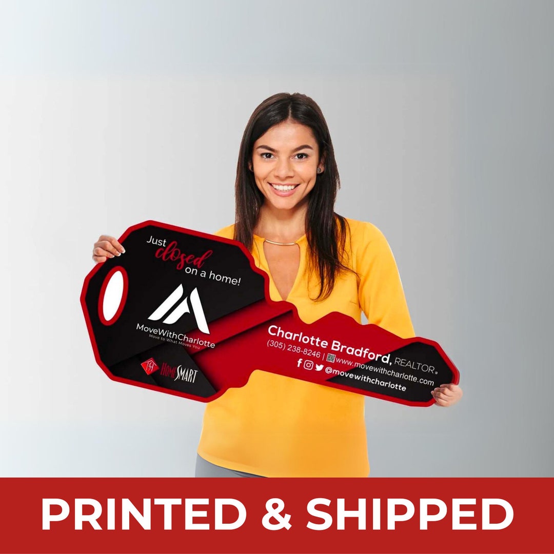 Homesmart Personalized Real Estate Key Prop Printed Closing Key Giant ...