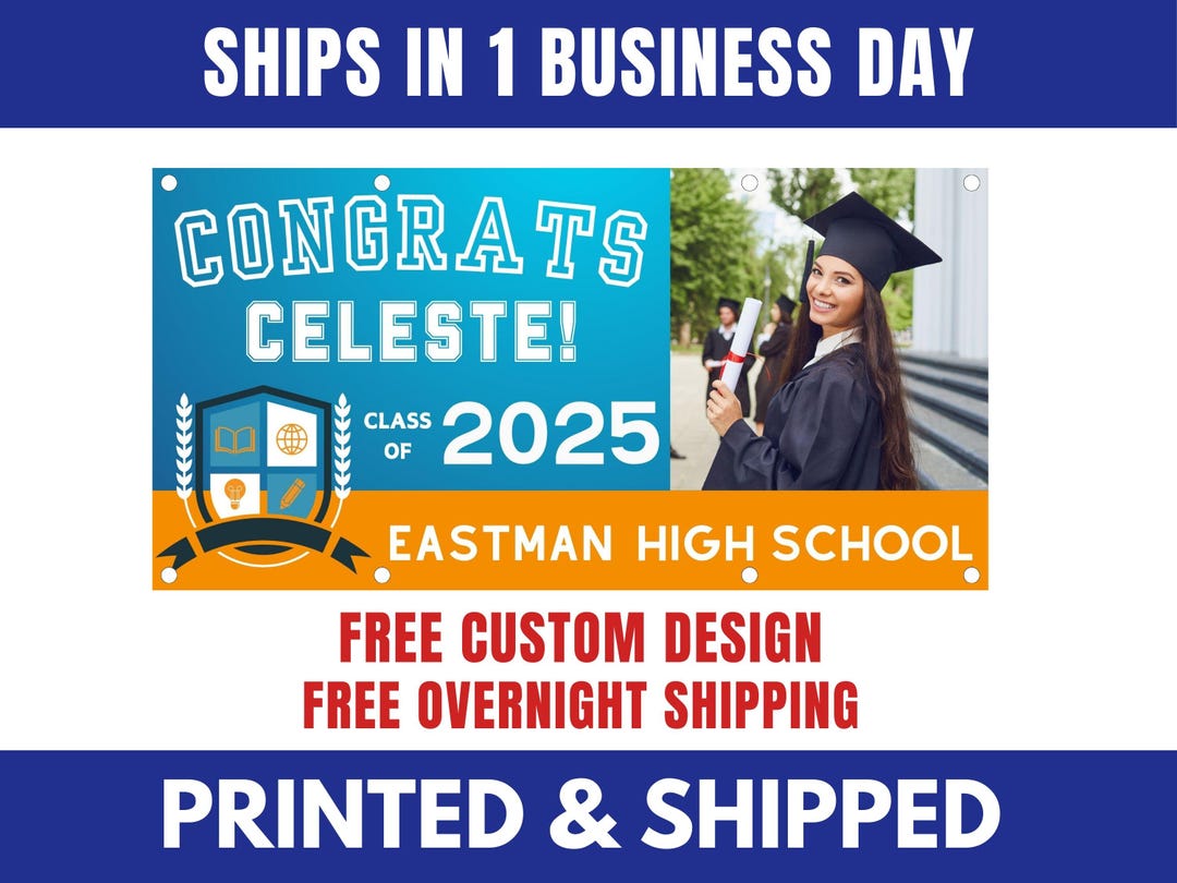Class of 2025 Graduation Party Custom Banner Sign Custom Name ...