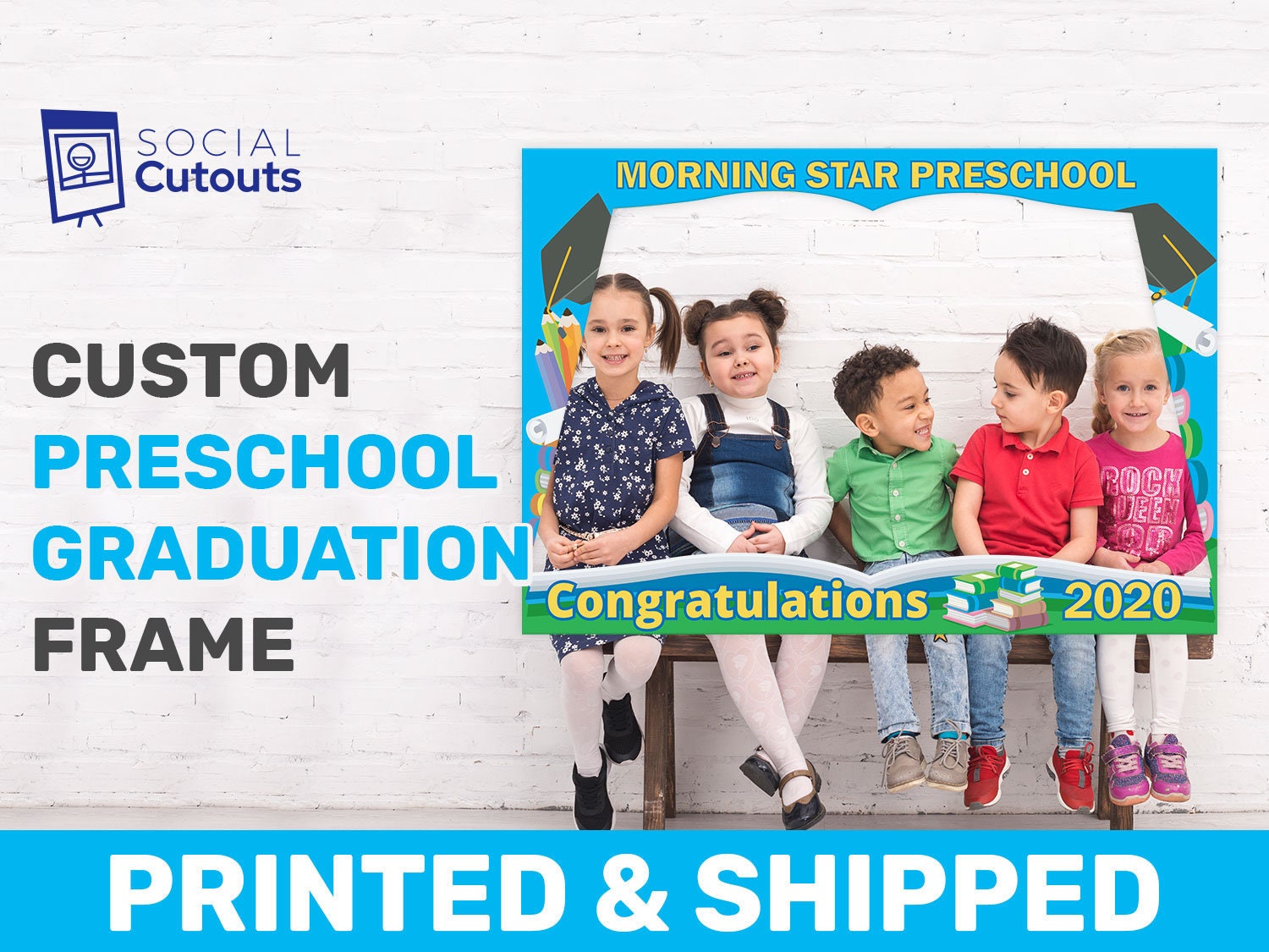 Preschool Graduation Sign Selfie Frame Kindergarten Editable | Etsy