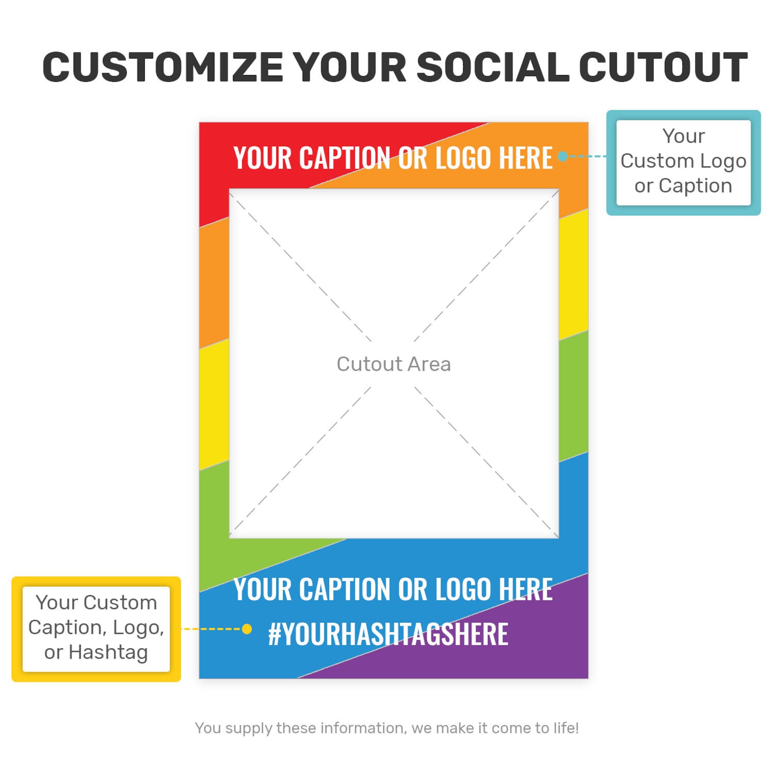 Custom Pride Selfie Frame | Personalized LGBTQ+ Photo Booth Props ...