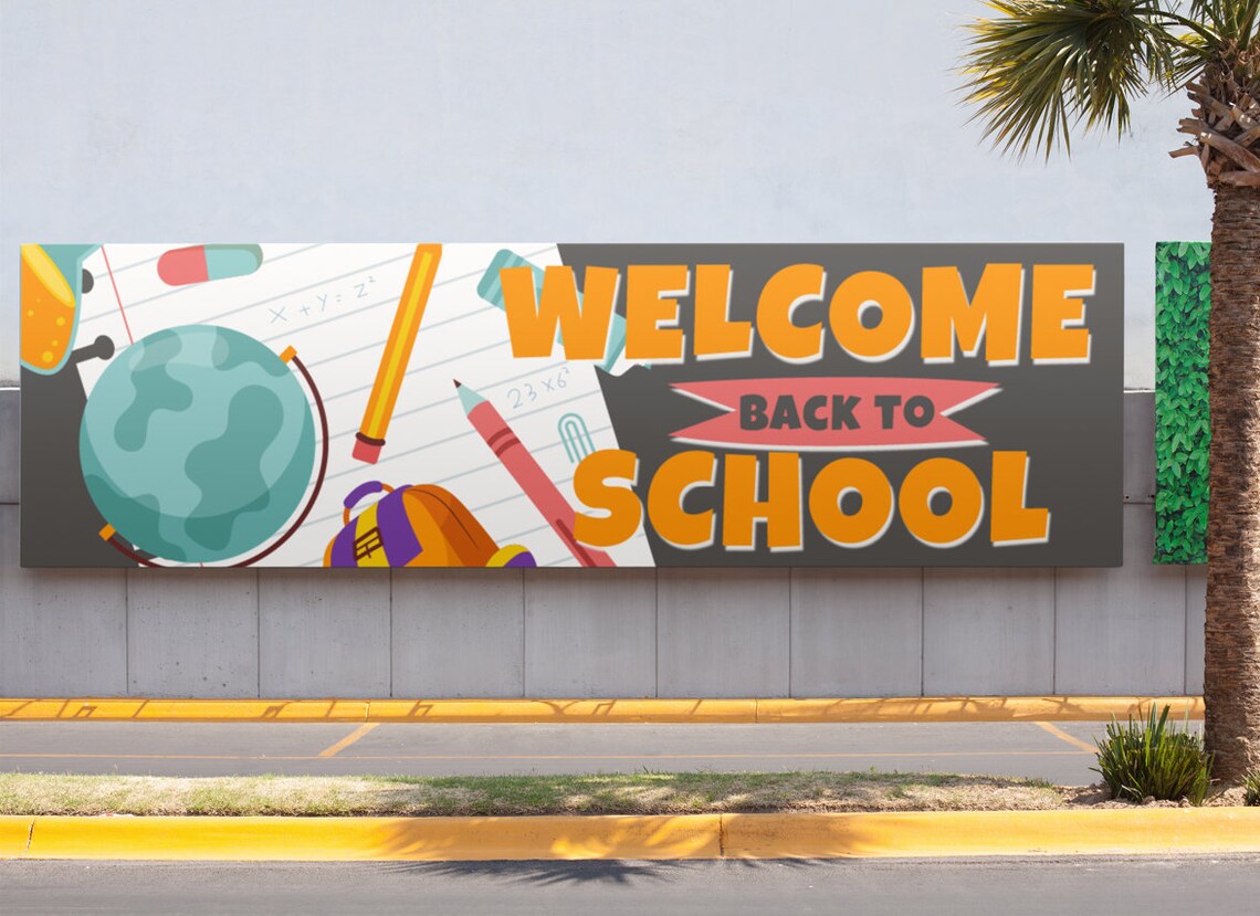 Welcome Back to School Banner Custom Banner Sign Welcome Back | Etsy