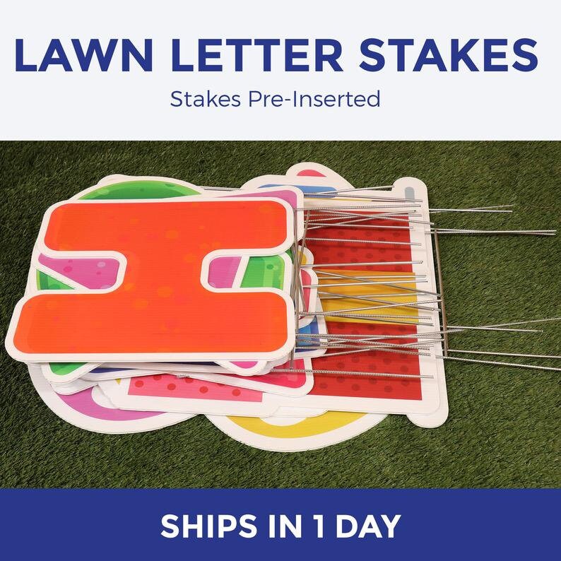 Bubble Lawn Letters 15 or 23 Personalized Printed - Etsy