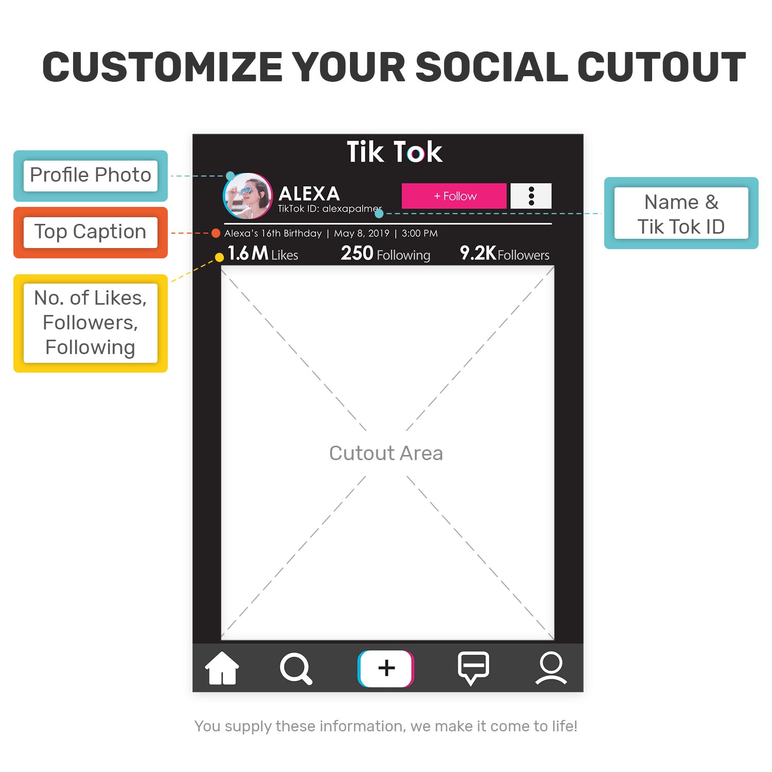 Personalized Tik Tok Photo Booth Frame, Social Media Prop - Etsy