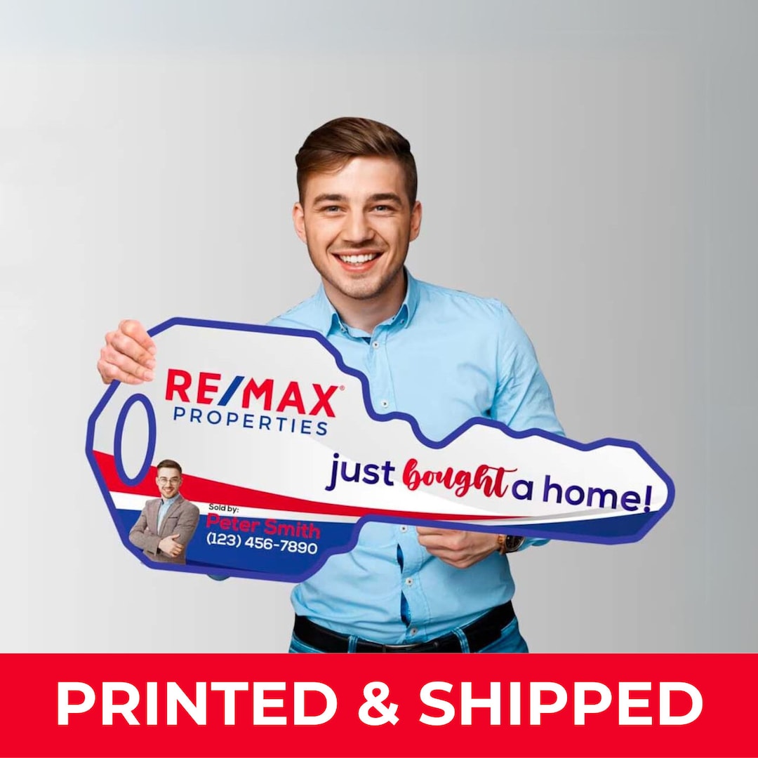 REMAX Personalized Real Estate Key Photo Prop Printed Closing Key ...