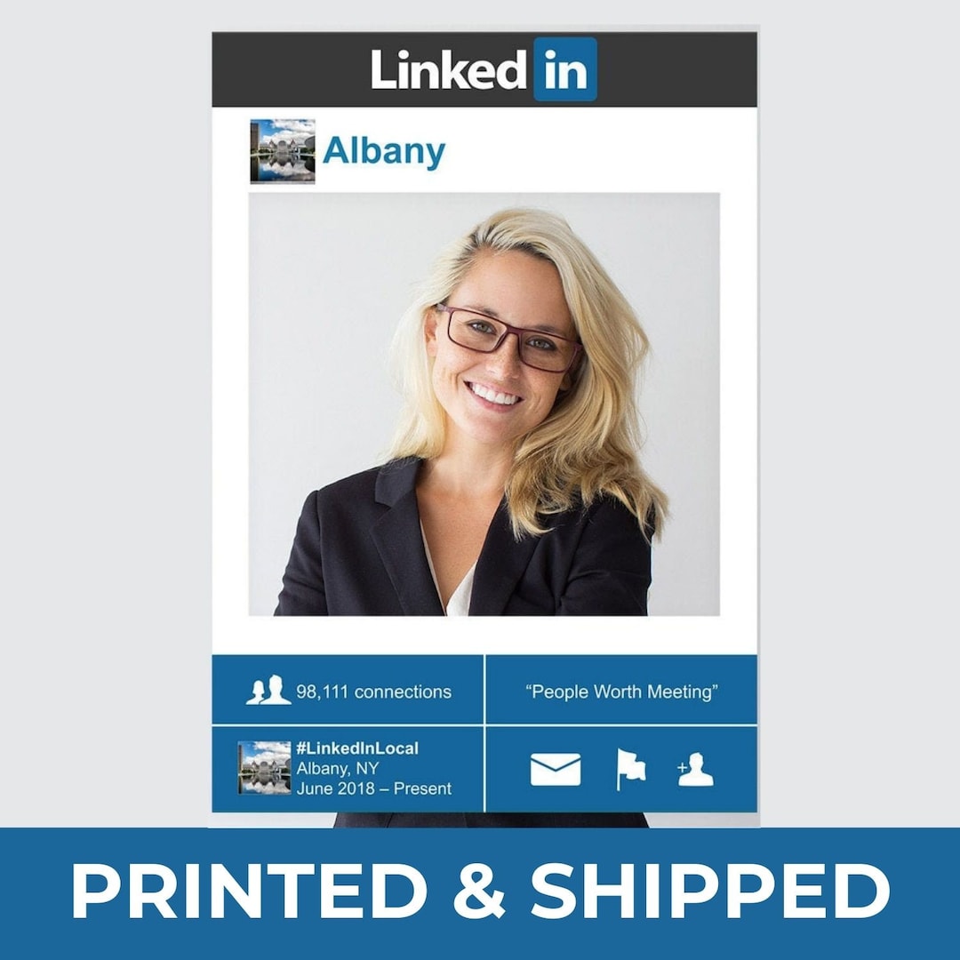 Linkedin Selfie Frame | Job Fair Photo Booth Prop | Conference Props | Personalized Linkedin ...