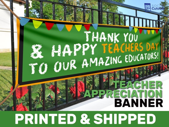 Teacher Appreciation Banner Thank You Teacher Vinyl Banner | Etsy