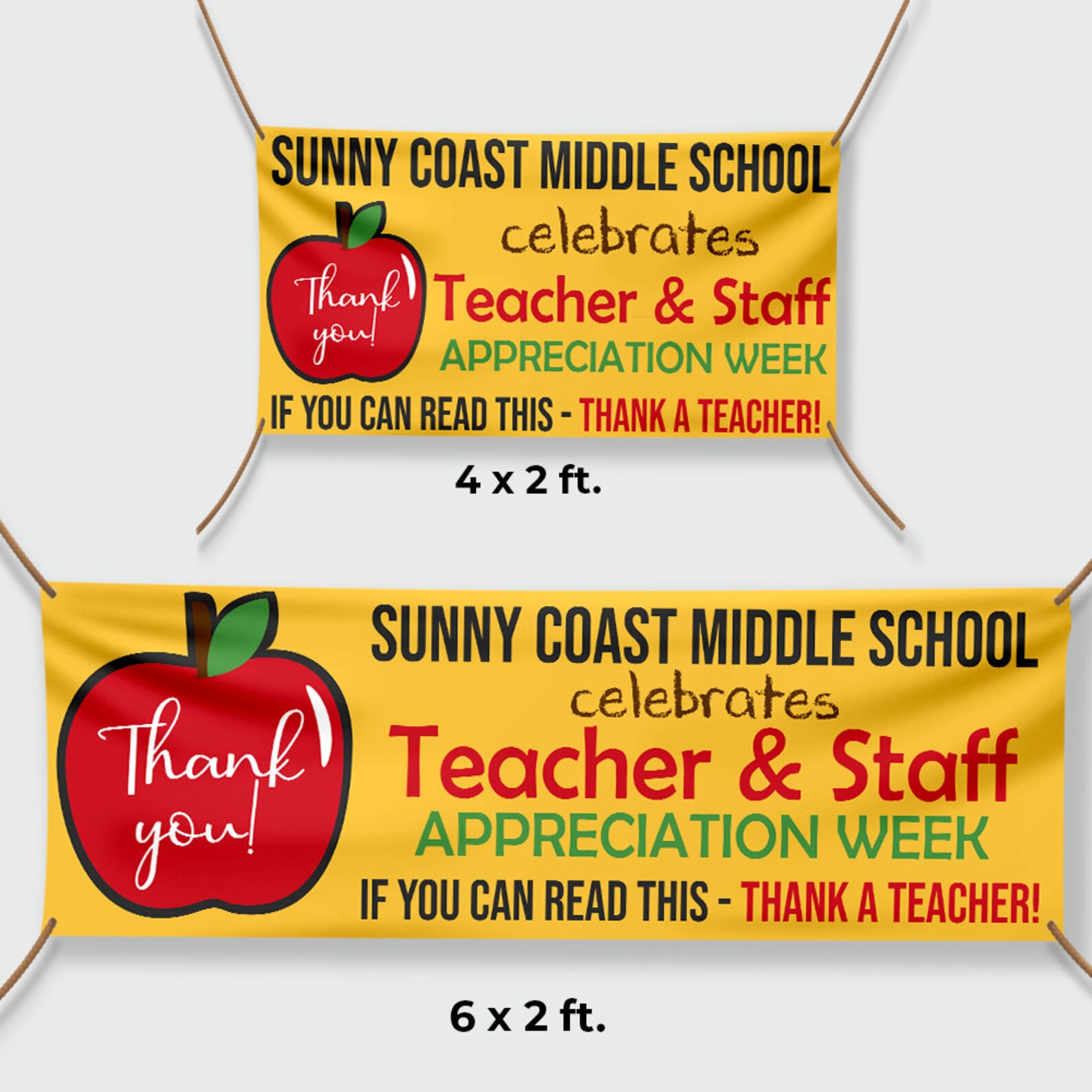 Teacher Appreciation Banner Thank You Teacher Vinyl Banner | Etsy