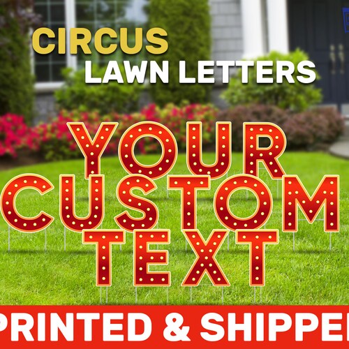 Circus Lawn Letters 15 Personalized Printed Yard Letter - Etsy