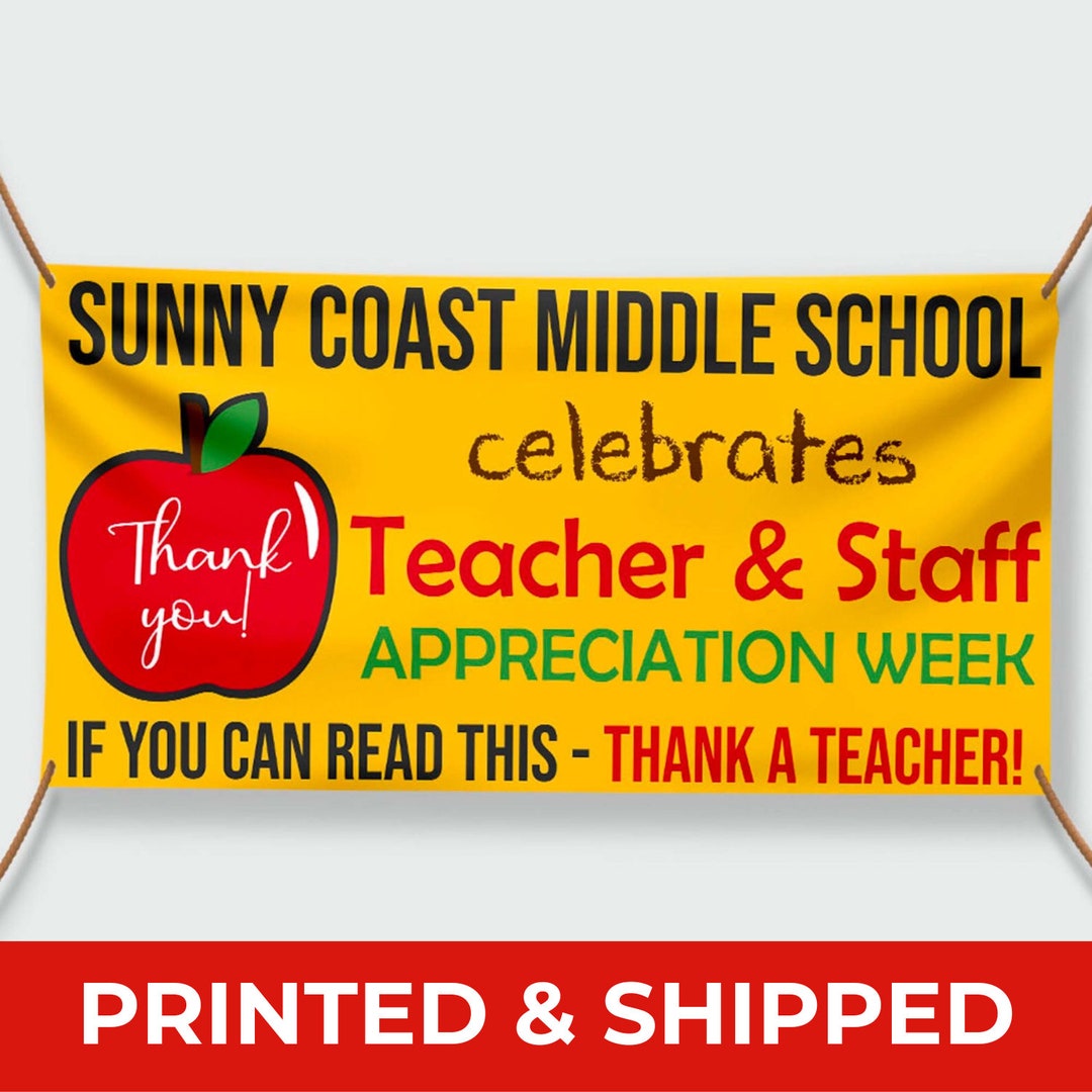 Teacher Appreciation Banner Thank You Teacher Vinyl Banner - Etsy