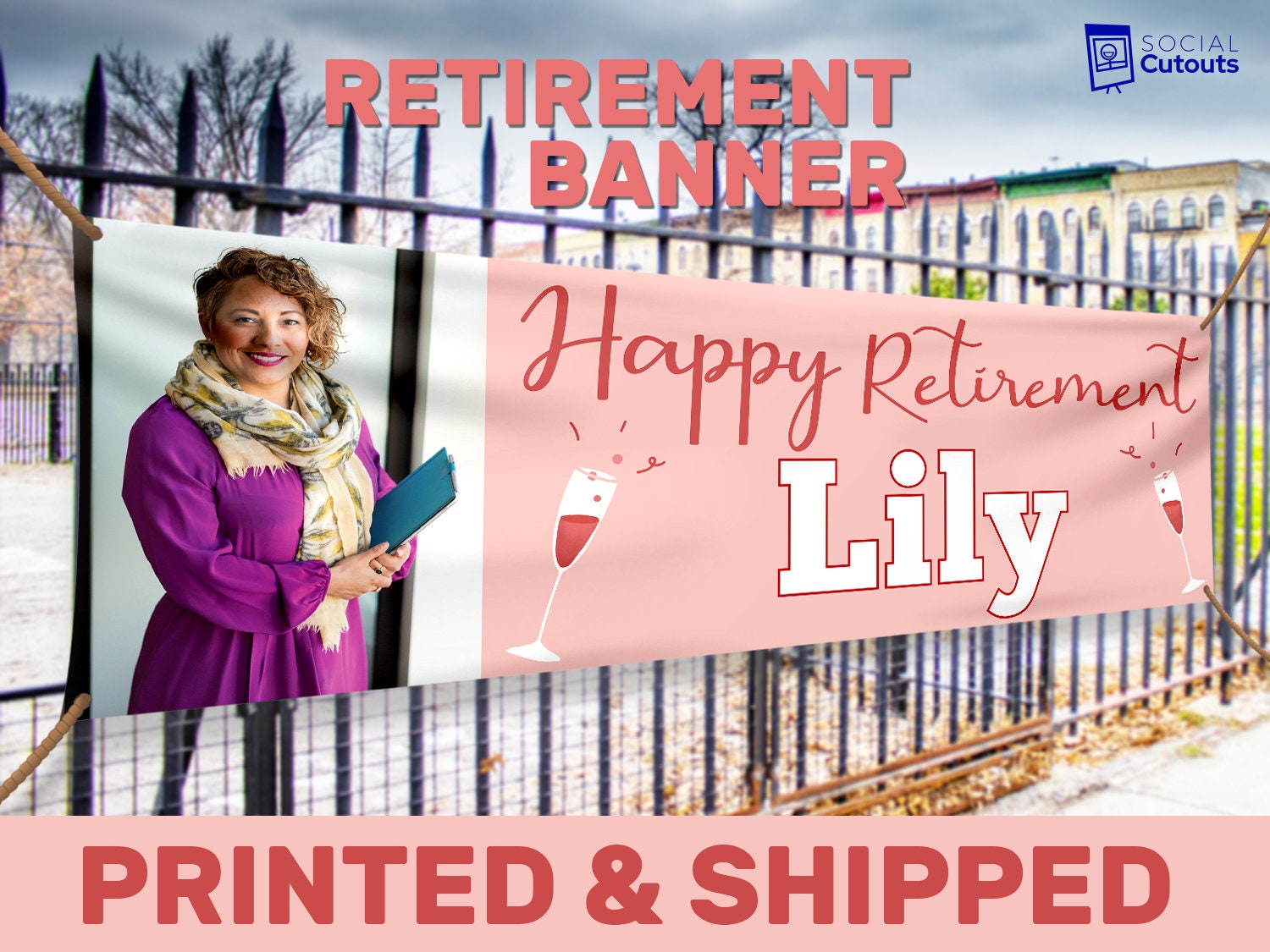 Retirement Vinyl Banner Personalized Printed Banner Party - Etsy