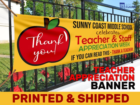 Teacher Appreciation Banner Thank You Teacher Vinyl Banner | Etsy