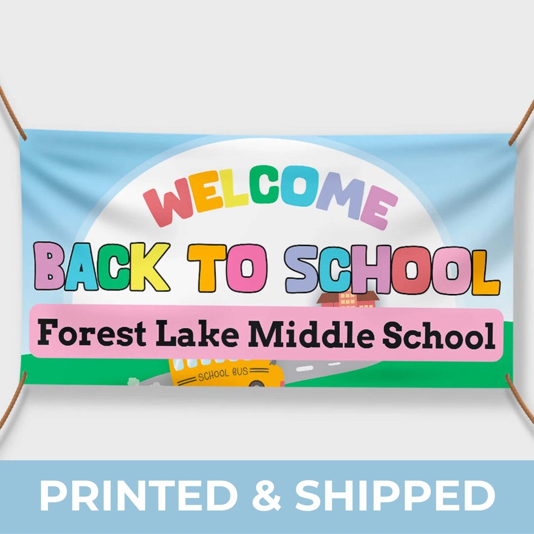 Back to School Banner Custom Banner Sign Welcome Back to School Banner ...