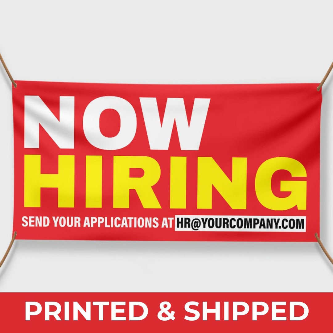 Now Hiring Signage Now Hiring Banner Company Banner Company Hiring Sign ...