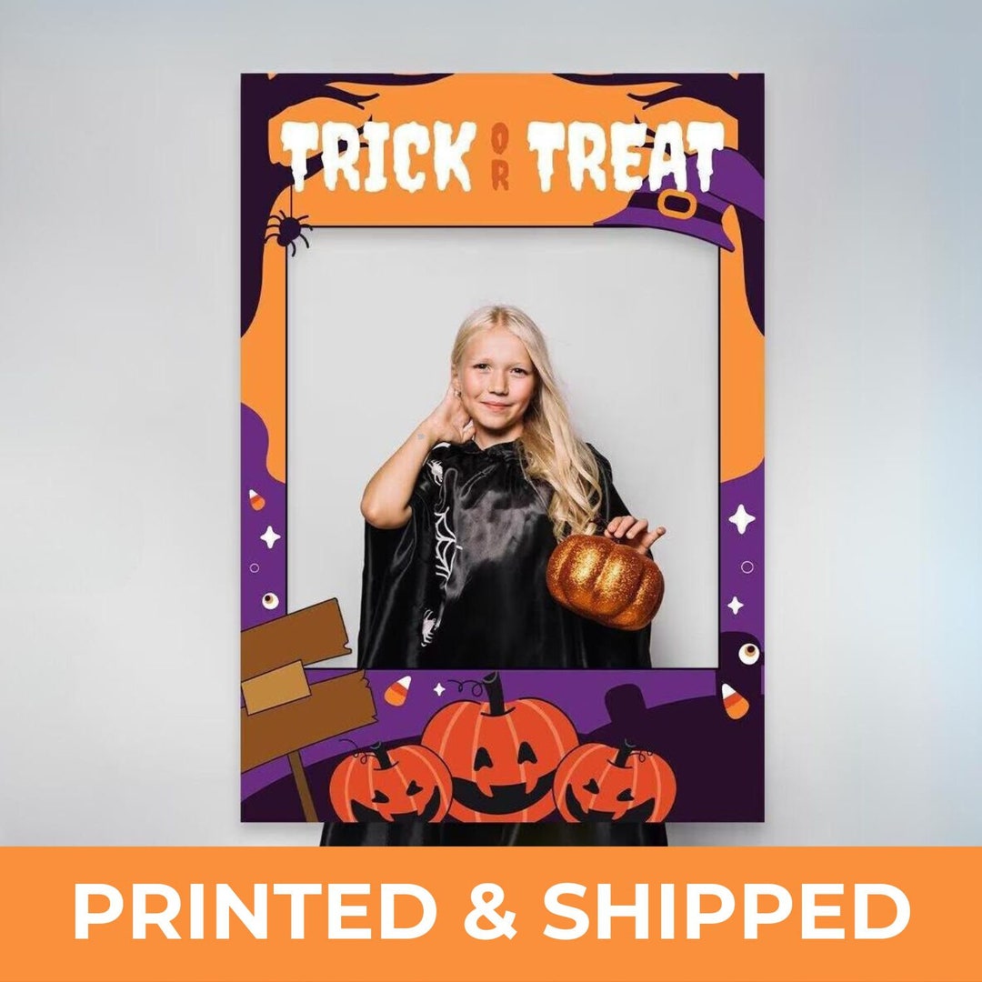 Trick or Treat Photo Booth Prop Customized Pumpkin Selfie - Etsy
