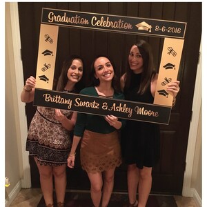 Custom Gold Graduation Frame | Graduation Party Selfie Frame ...