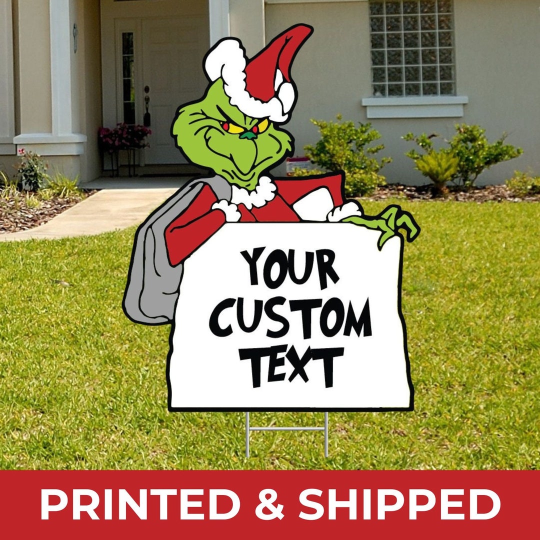 The Grinch Stand up Sign the Grinch Outdoor Christmas Decor Merry ...