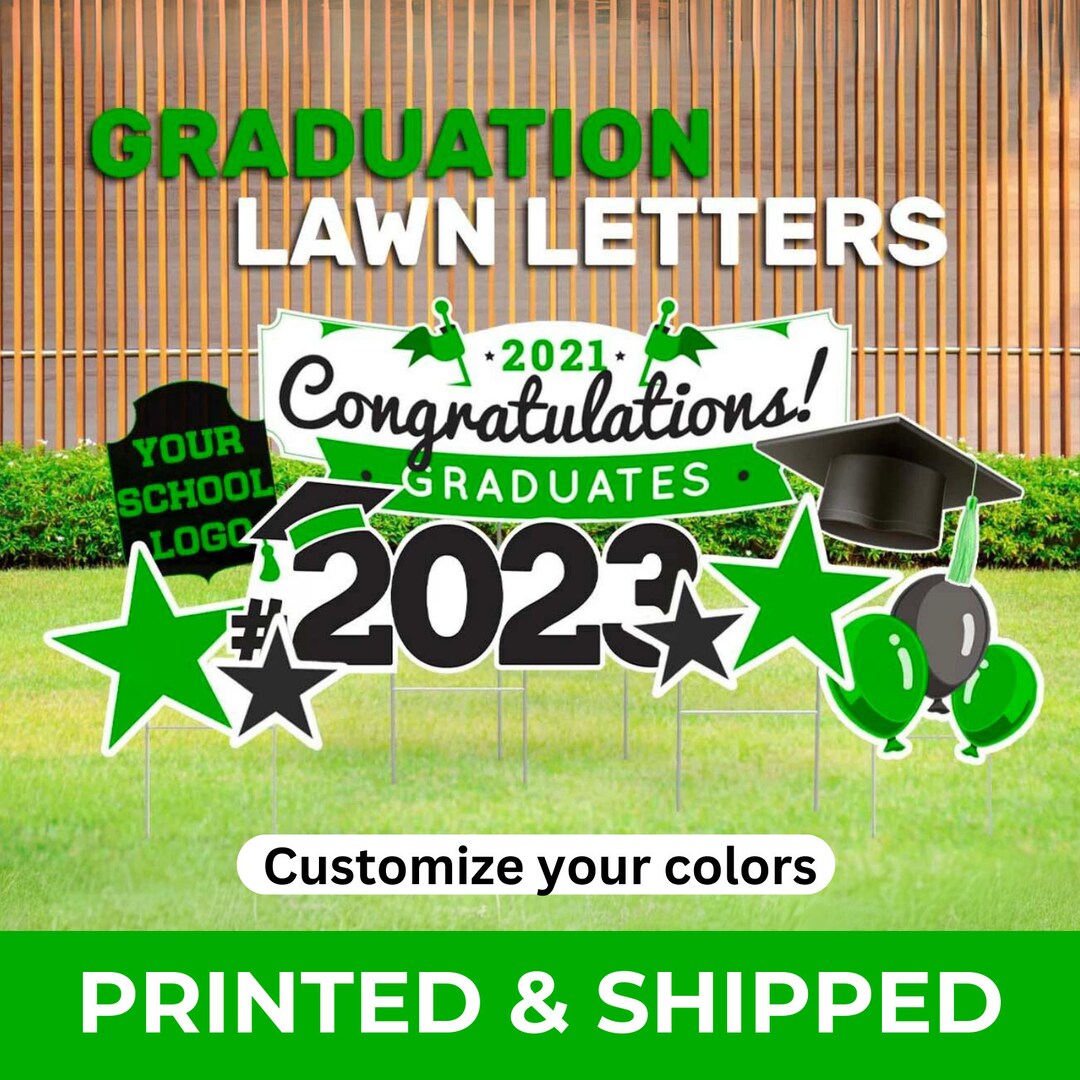 Class of 2024 Lawn Letters Graduation Party Custom Yard Greetings Green ...