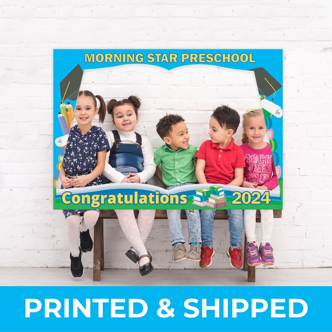 Preschool Graduation Sign Selfie Frame Kindergarten Editable School ...