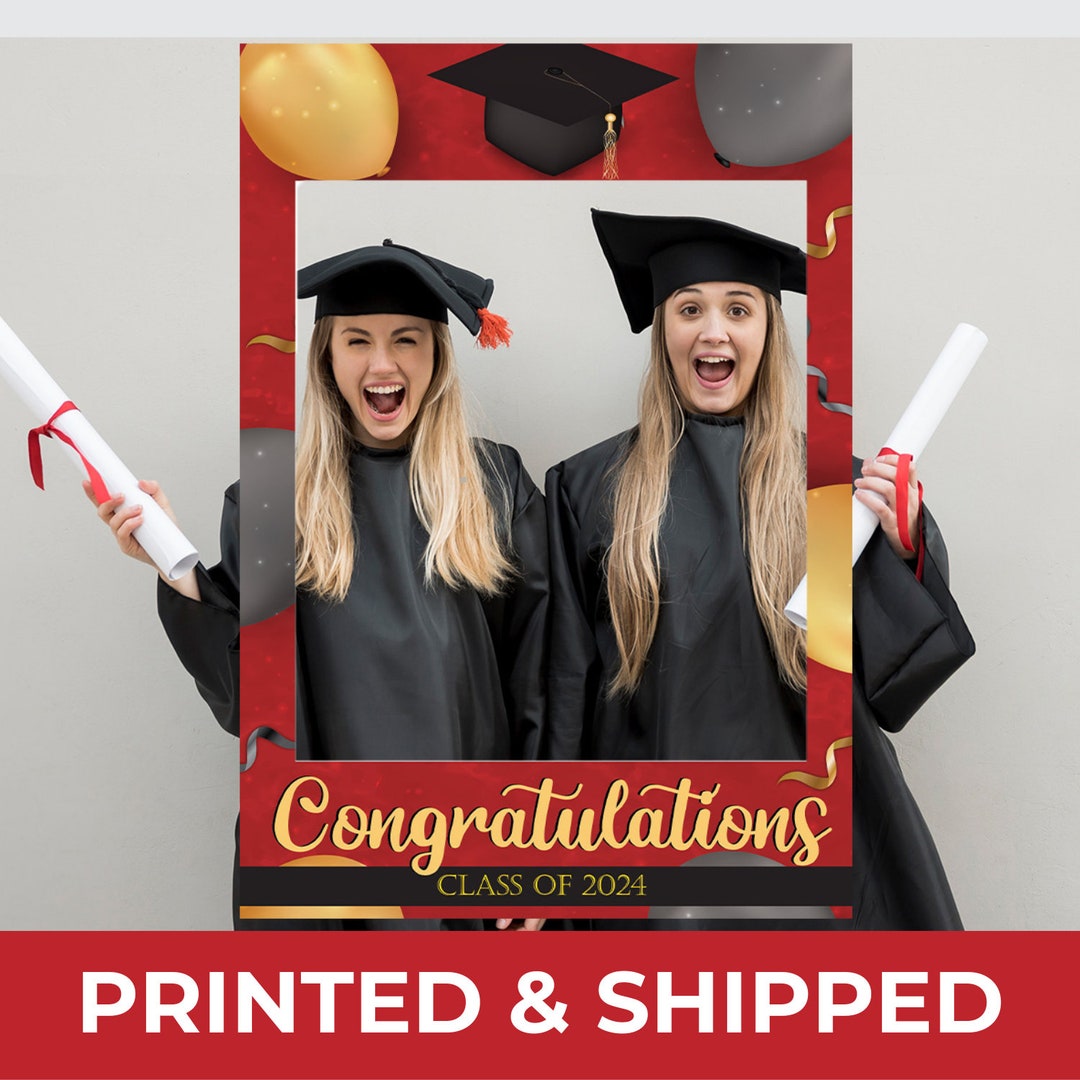 Red Graduation Selfie Frame Customized Congratulations Banner Frame ...